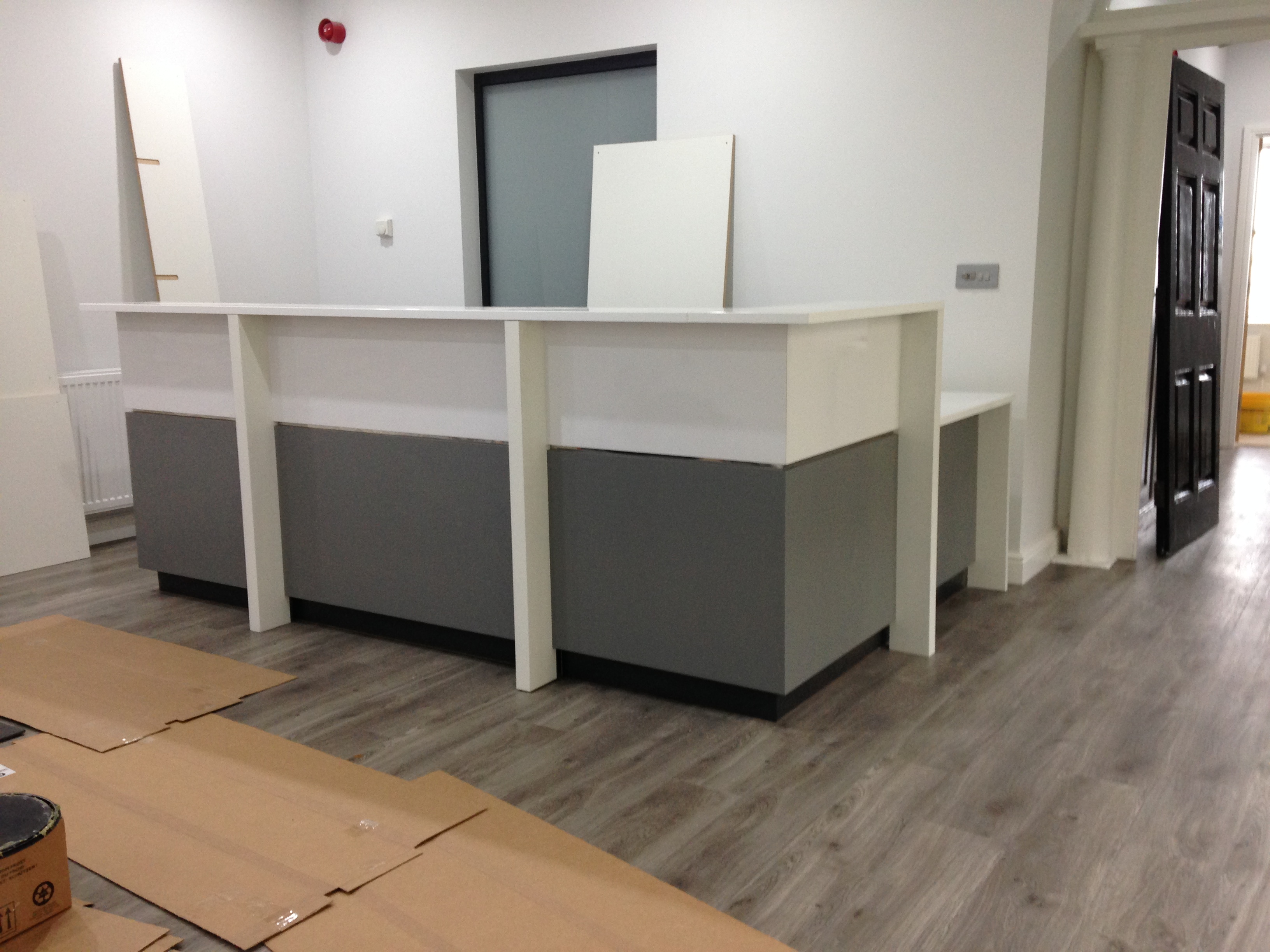 White and Grey Reception Desk - TWD Joinery
